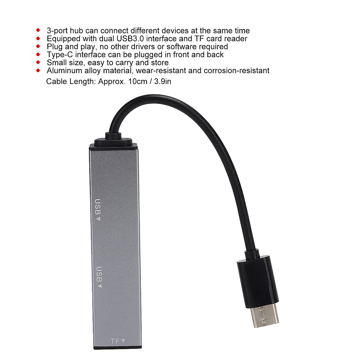 3 in 1 USB C ,USB Docking Station,Multi Port Type C Adapter,Type?C Interface Converter,Plug?in Reader, Extension,Dual USB 3.0 Ports,for Flash Drives, Mice, Keyboards