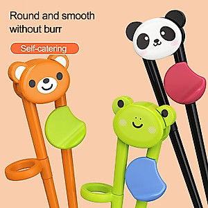 Training Chop-sticks for Kids, Training Chop-sticks Comfortable Grip Chewable Cartoon Chop-sticks for Beginners Learning chop-sticks Black Flatware