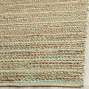 SAFAVIEH Cape Cod Collection Accent Rug - 3' x 5', Green, Handmade Flat Weave Jute, Ideal for High Traffic Areas in Entryway, Living Room, Bedroom (CAP851C)