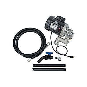 GPI - L5116 High Viscosity Oil Pump, 16 QPM, 115V/230AC Oil Transfer Pump for Viscous Fluids that Features a 0.75” Ball Valve Nozzle, 8 Foot Hose, 3 Foot Power Cord with Three-Prong Plug (142100-01)