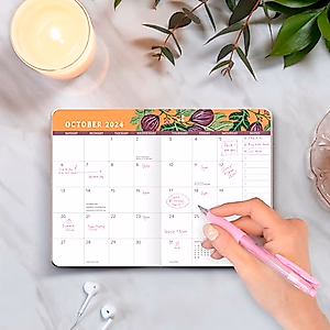 Orange Circle Studio Planner 2024, Weekly & Monthly Calendar, To Do List Notepad, Appointment Book, Budget & Goal Tracker, Small Pocket 17-Month Agenda for School/Work, Fruit & Flora