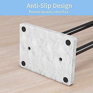 LSK 40 Inch Standing Towel Rack, 3 Tier Towel Holder Stand with Weighted Marble Base for Hanging Multiple Sizes Towels, Freestanding Towel Racks for Bathroom, Black