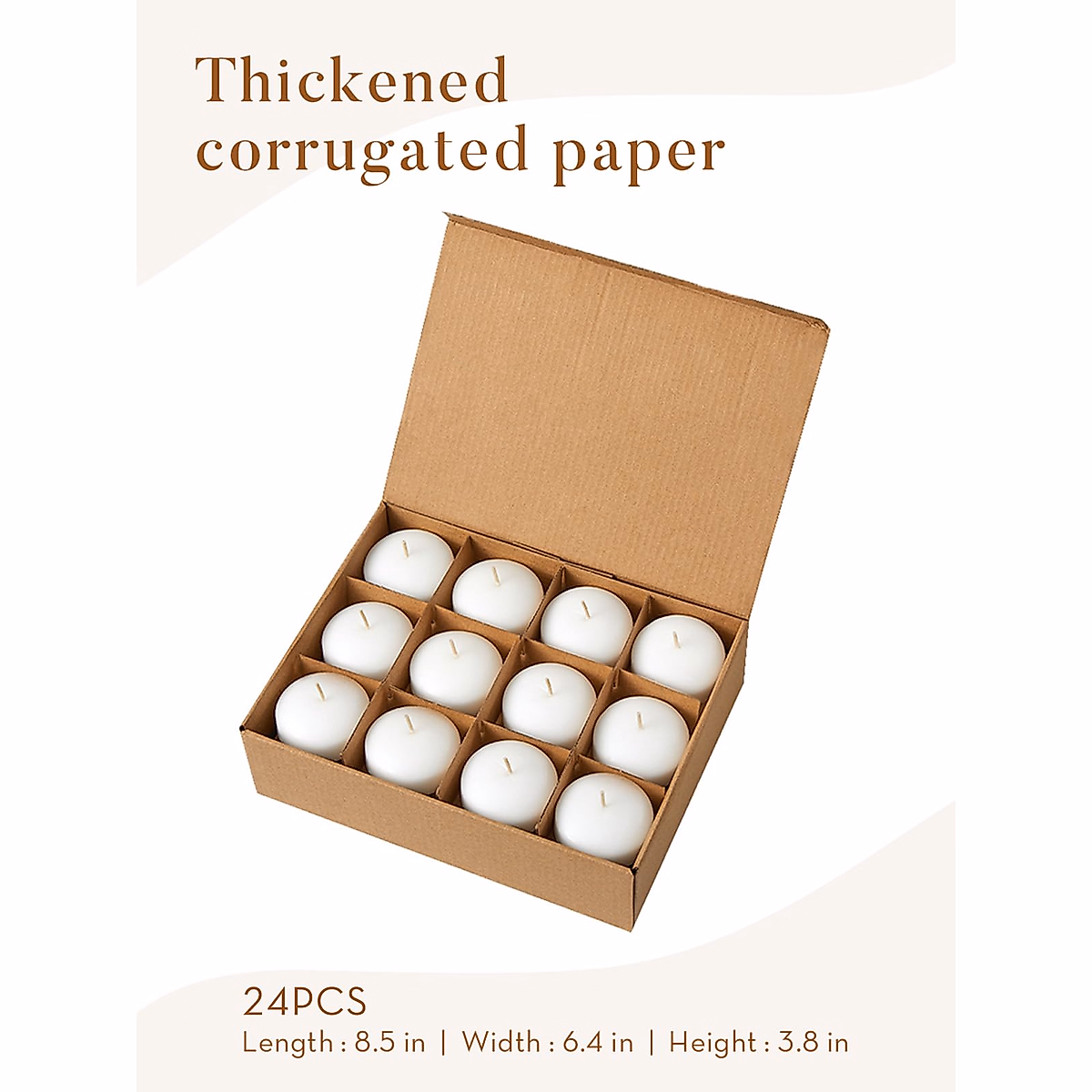 Ashlux White Floating Candles 2 inch, 24 Pack Floating Candles 5-6 Hours Long Burning, Unscented Floating Candles for Centerpieces, Wedding, Proposal Decorations, Romantic Night for Her/Him Set