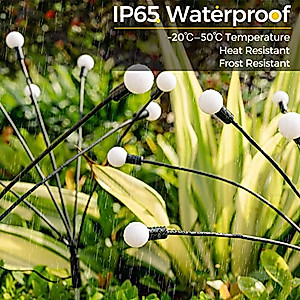 Anubarak 6 Pack Firefly Lights Solar Outdoor, Swaying Solar Garden Lights with Remote Control, 8 Flashing Modes and 20 Working Hours Garden Decor, Solar Outdoor Lights Decorative for Path Yard Patio