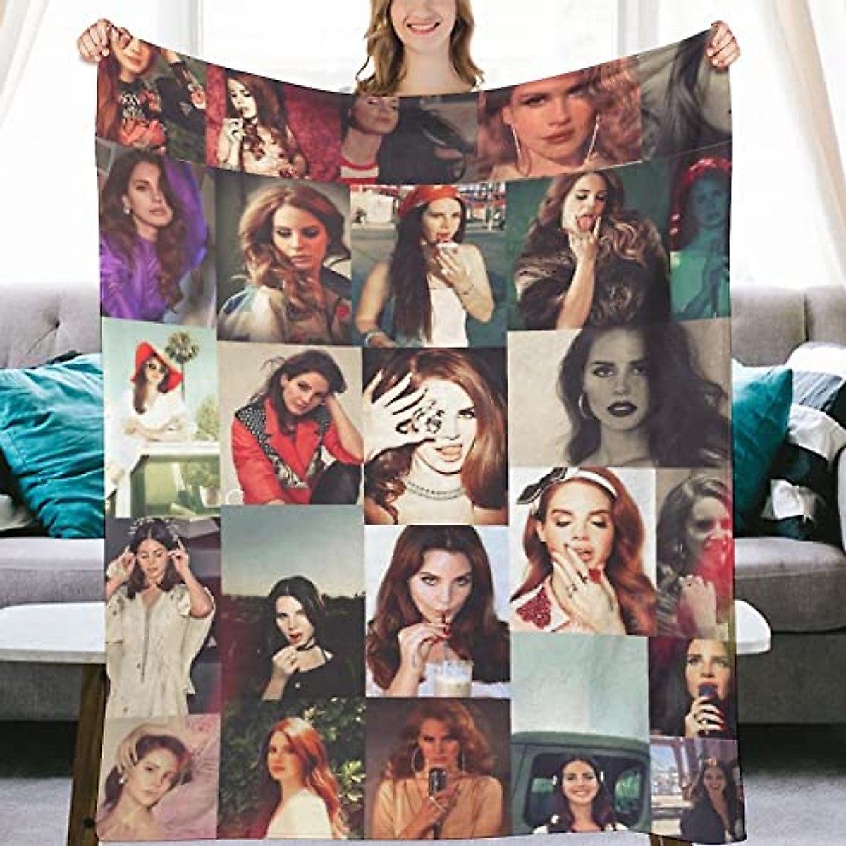 Rwillppycfei Best Lana Music Del Theme Rey Throw Blanket, Flannel Fleece Blankets and Throws for Better Sleep, Large Air Conditioned Blanket 40"x50"