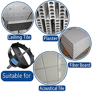 PLG2SUPT 6-3/8” Carbide Grit Hole Saw Cutter for 6” Recessed Light Segmented Cutting Edge 1.2X Faster Than Unsegmented for Drilling Cutting Drywall Ceiling Tile Wood Plaster MDF Drywall