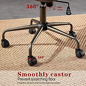 ovios Chair with Mid Back Support Armrest Executive Rolling Swivel Height Adjustable Task Chair for Home Office Desk Computer,Living Room,Studying (Brown)