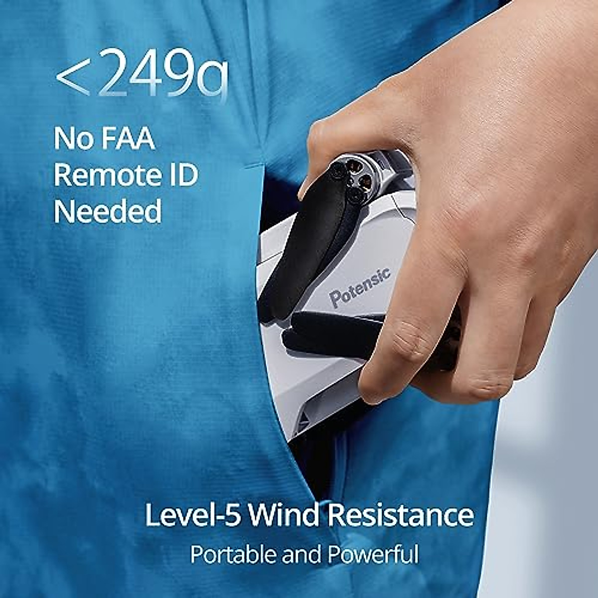 Potensic ATOM SE Combo GPS Drone Quadcopter with 4K ShakeVanish Camera Less Than 249g, 62 Mins Flight Time, 4km FPV Transmission, Max. Speed 16m/s, Auto Return