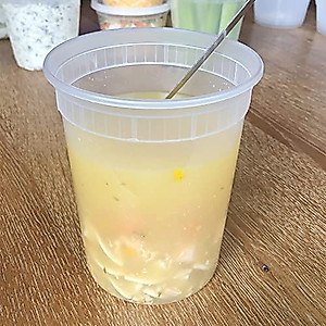 4U'LIFE Microwavable Translucent Plastic Deli Container and Lid Combo Pack (32 OZ (PACK OF 8))