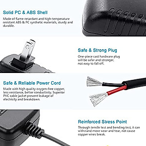 BestCH 9V AC Adapter Power Cord Compatible with Atari Flashback 2 Classic Game Console Flash Back