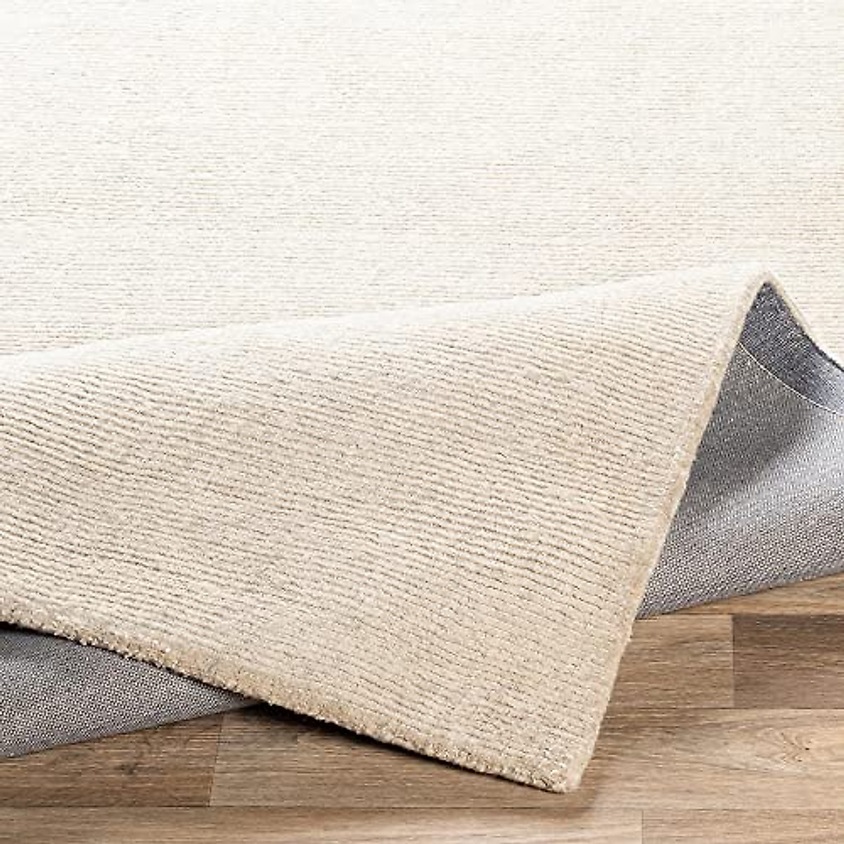 Mark&Day Area Rugs, 9x12 Remy Solid and Border Ivory Area Rug, Ivory Carpet for Living Room, Bedroom or Kitchen (9' x 12')
