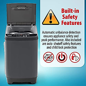 Deco Home Fully Automatic Portable Washing Machine, 1.8 cu. ft, 16lb Capacity, 10 Smart Cleaning Programs, Water Inlet and Drain Pump