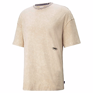 PUMA Mens P.A.M. X Printed Crew Neck Short Sleeve Athletic Tops Casual - Beige - Size L