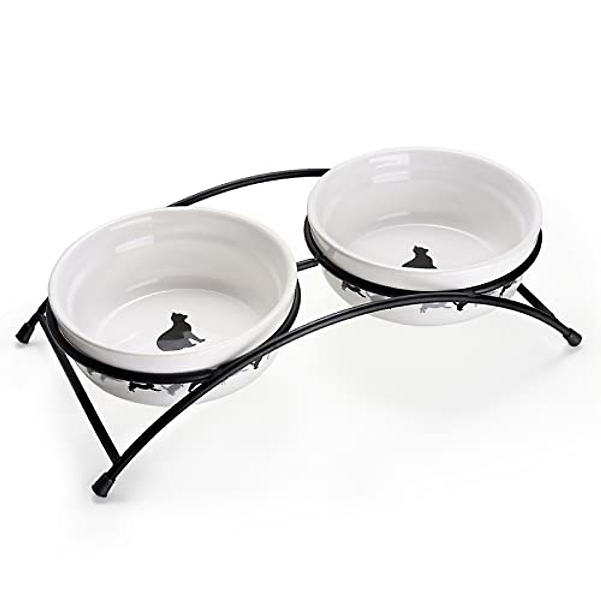 Y YHY Cat Bowls Elevated, Cat Food Dish Raised, Tall Cat Bowls for Food and Water, Ceramic Pet Dishes for Cat or Dogs, Anti Vomiting, Whisker Fatigue, Dishwasher Safe, 12 Ounces