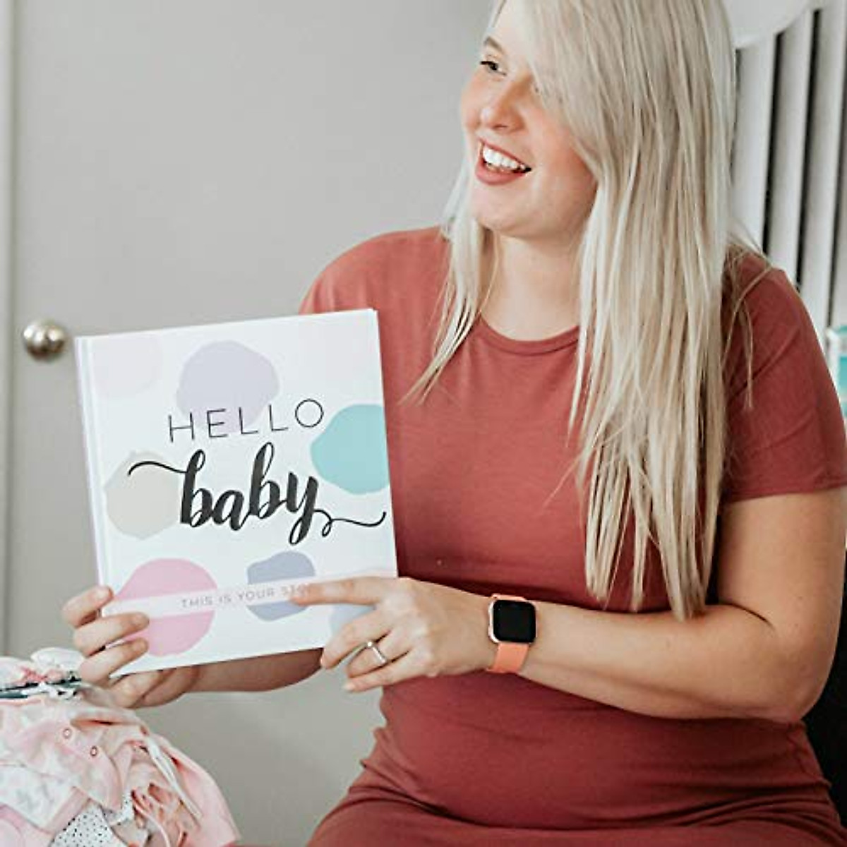 Hello Baby Book, a journal scrapbook for boys milestones and memories