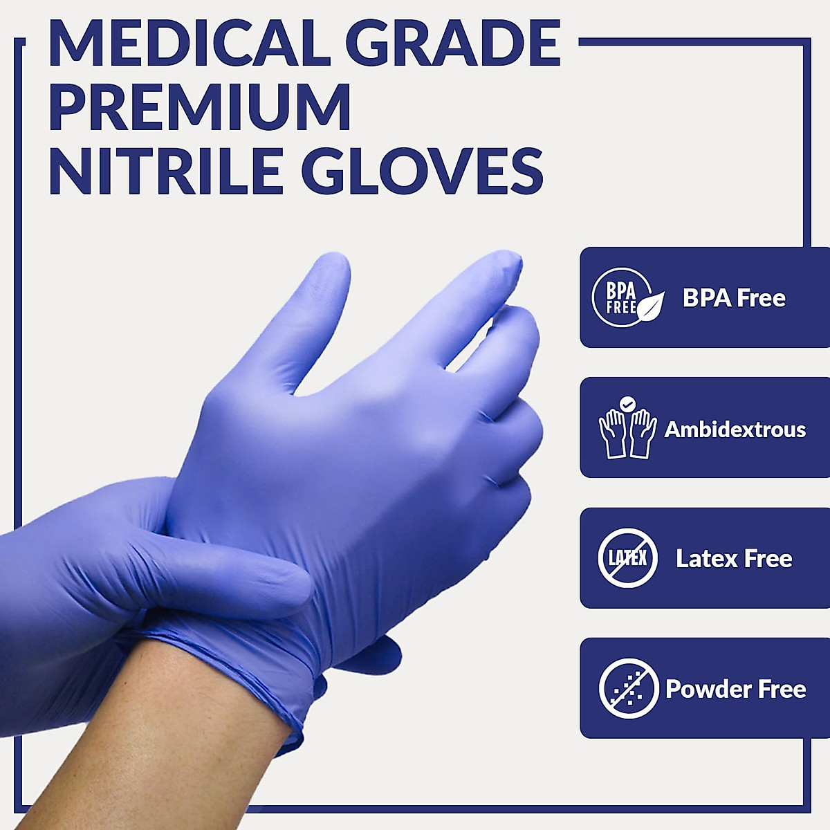 Klex Nitrile Exam Gloves - Medical Grade, Powder Free, Rubber Latex Free, Disposable Examination Grade Glove, Strong 3.5mil, Food Safe, Lavender S Small, Box of 100