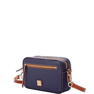 Dooney & Bourke Women's Camera Zip Crossbody in Pebble Grain Leather, Small Handbag with Adjustable Shoulder Strap, Midnight