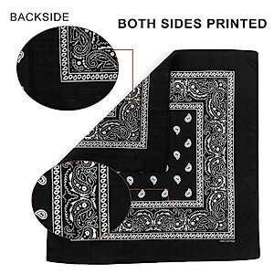 cocopuss 22"X22" Cotton Bandanas for Men & Women Pasiley Cowboy Bandana Handkerchiefs for Hair