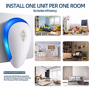 Lickoon 6 Packs Ultrasonic Pest Control Repeller, Electronic Pest Repellent Plug in Indoor for Insect Roaches Spider Ant Bug Mosquito Mouse Repellent for House Kitchen Garage Warehouse