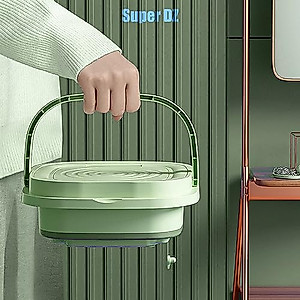 6.5L Portable Washing Machine, Foldable Mini Washer, 3 Modes Deep Cleaning, Low Noise Mini Washing Machine, Detachable Drain Basket for Baby Clothes, Underwear, Briefs Washing, Socks (Pink)