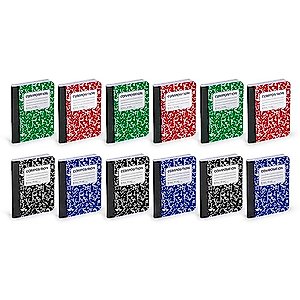 Mini Composition Notebooks, Mini Composition Books Bulk, Small Pocket Notebook, for Kids Students College Office, Pocket Size Journaling Notebooks, 4 Colors, 4.5 x 3.25 inch, 80 Sheets/Book (12 Pack)