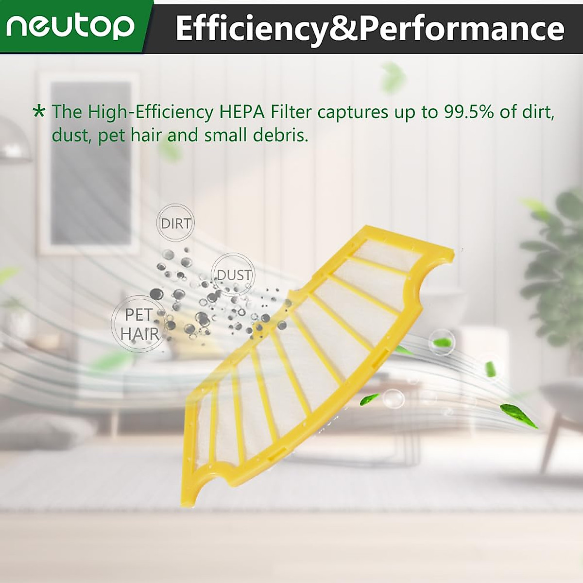 Neutop Yellow Filters Replacement Compatible with iRobot Roomba 500 Series 510 520 530 535 540 555 560 561 562 563 570 580 581 and Professional Series 610 Robotic Vacuum Cleaner 81502, 12-Pack.