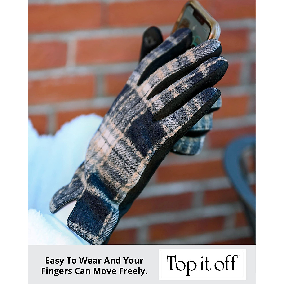 Top It Off Winter Gloves For Women - Featured on Favorite Things - Touch Screen Fingers - Stylish, Warm, Cold Weather Gloves - Gifts For Women