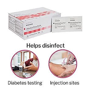 McKesson Alcohol Prep Pads, Sterile, Individual Packet, Medium, 200 Count, 1 Pack