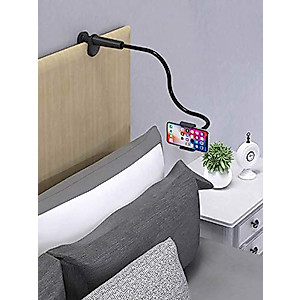Eaxxfly Gooseneck Bed Phone Holder Mount, Flexible Long Arm Clip Clamp for Desk, Bendy Lazy Bracket Bedside Stand, for iPhone 11 Pro Xs Max XR X 8 7 6 Plus Samsung S20 S10 S9 S8 Plus GPS
