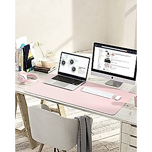Writing Desk Pad Protector, YSAGi Anti-Slip Thin Mousepad for Computers,Office Desk Accessories Laptop Waterproof Desk Protector for Office Decor and Home (Pink, 35.4" x 17")