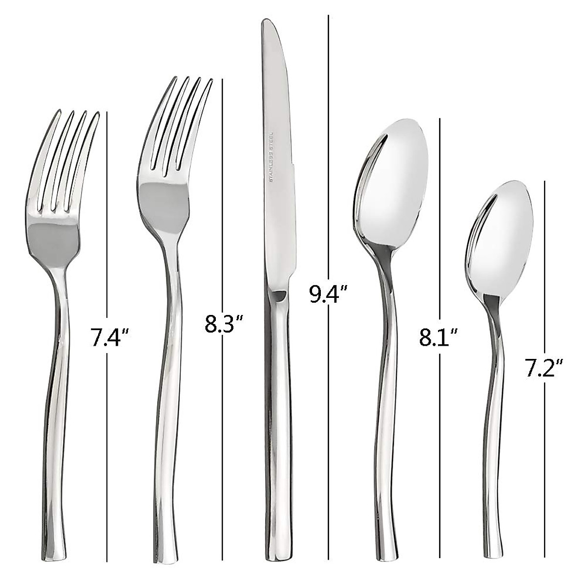 Idomy 60-Piece Stainless Steel Flatware Set, Cutlery Set Service for 12