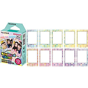Fujifilm Instax Mini Instant Film Bundle, Candy Pop, Stained Glass, Stripe, Shiny Star, Single Pack, 50 Sheets