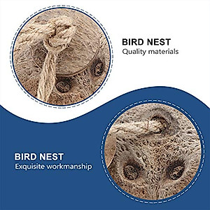 TEHAUX 1Pc Coconut Shell Bird Nest Bird House Bed pet Hanging Bed Bird hut Winter Hanging Birds House Outdoor Bird House Hideaway Bird Toy Birds Perch nests Wooden Decorate Rope
