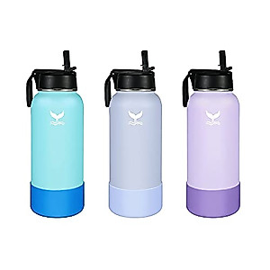 Vmini Protective Silicone Boot, Compatible with Hydro Flask and More Water Bottles, Anti-Slip Bottom Sleeve Cover (32-40 oz, Grey)