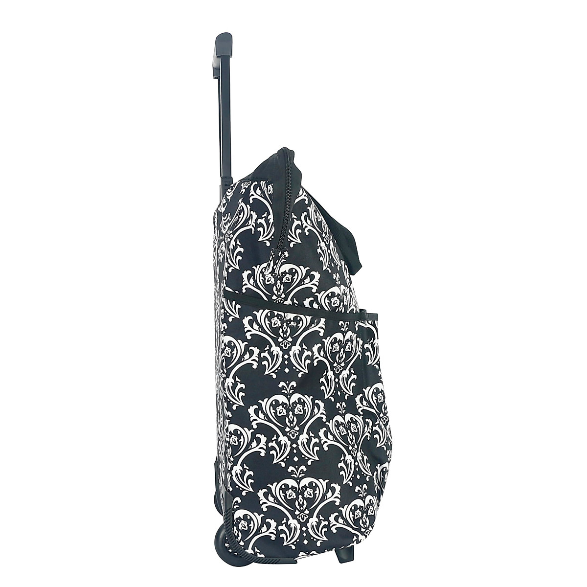 Olympia Fashion Rolling Shopper Tote - Damask Black, 2300 cu. in.