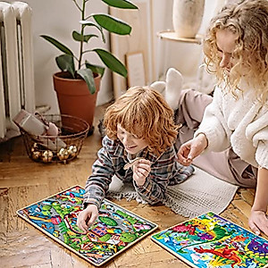 QUOKKA Wooden Puzzles for Kids Ages 4-6 – 4 x 60 Piece Kids Puzzles Ages 4-8-10 Year Olds by QUOKKA - Jigsaw Learning Game with Animals Dinosaurs City for 3-5 yo Wood Toys for Boys and Girls