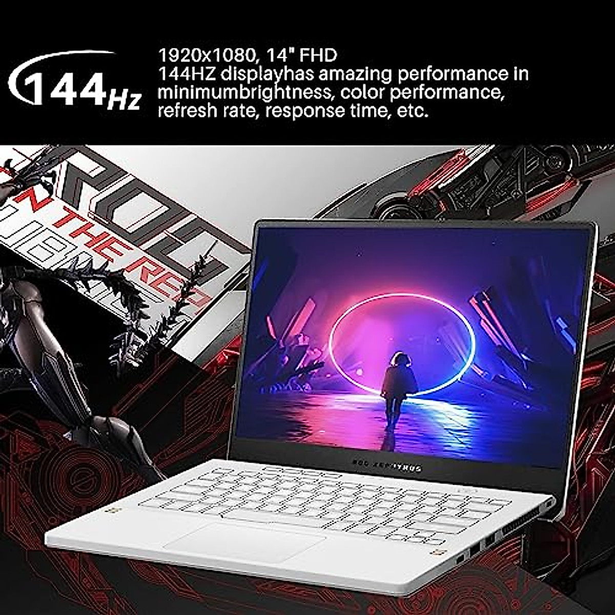 ASUS ROG Zephyrus G14 Gaming Laptop, 14" FHD 144HZ Display, AMD Ryzen 7 5800HS(Up to 4.4 GHz), NVIDIA GeForce RTX 3060 Graphics, 16GB RAM, 512GB SSD, WiFi 6, Windows 11 Home, Moonlight White