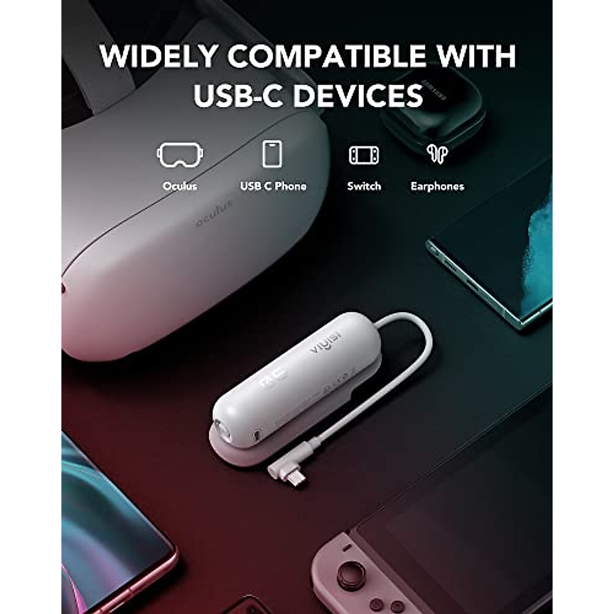 VIYISI Battery Pack for Oculus Quest 2, 5000mAh Portable Charger Accessories for Meta Quest 2 Headset, Power Bank for VR Quest 2 Original Strap, Fast Charging Extend Extra 2-4H Playtime