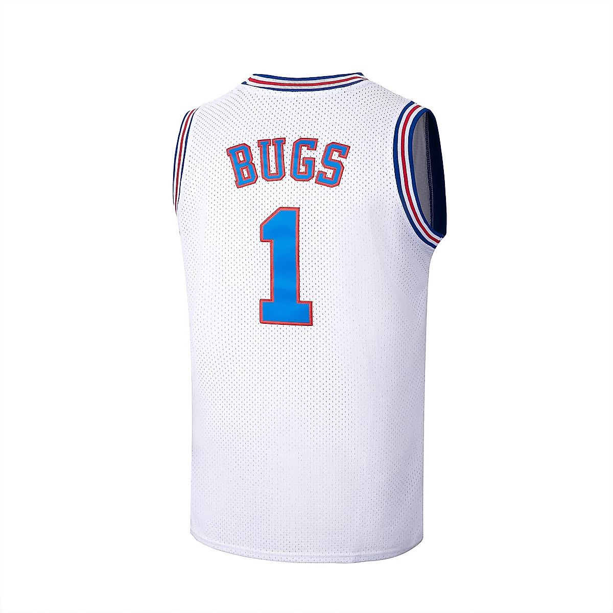 Men's Bugs 1 Space Movie Jersey Basketball Jersey White Size XXL