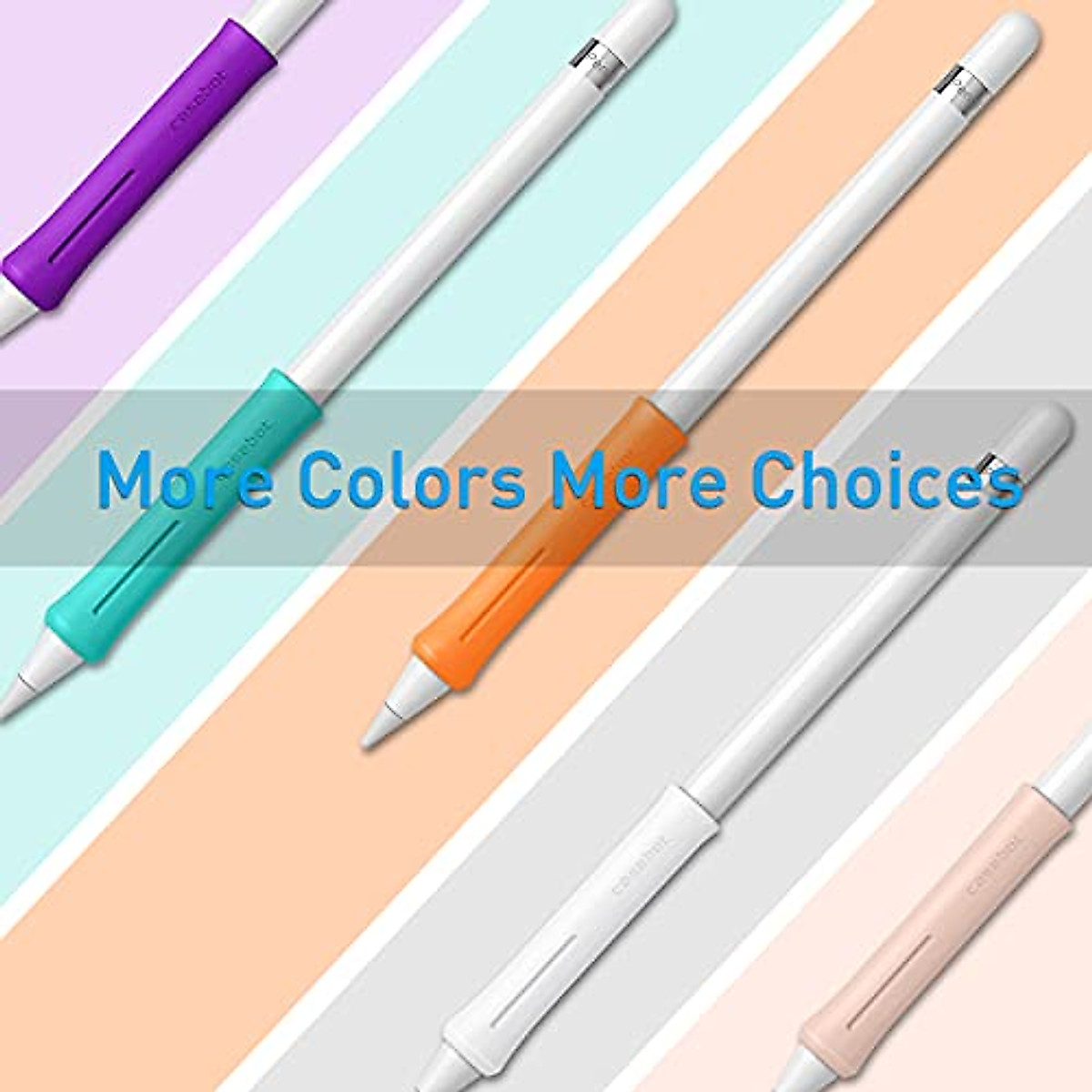 Fintie Silicone Grip Holder for Apple Pencil 1st 2nd Generation, Protective Skin Sleeve Case Accessories Compatible with Apple Pencil 1 2, iPad 10.2, iPad 6th Gen, iPad Pro 11/12.9, Black