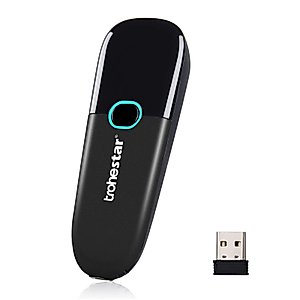 trohestar Mini Bluetooth Barcode Scanner 328 fts Range USB 1D Barcode Scanner Automatic Handheld Bar Code Reader for Retail Store, Warehouse Inventory, Library