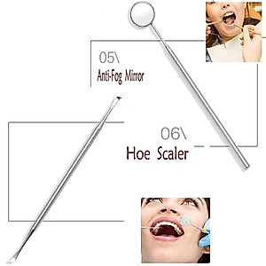 9Pcs Stainless Steel Dental Tools Dentist Teeth Clean With Leather Case