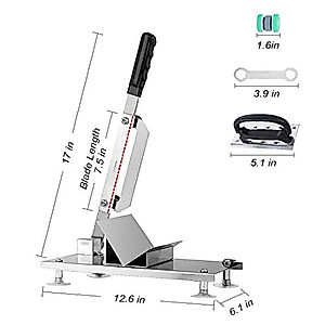 Manual Frozen Meat Slicer Stainless Steel Cutter Machine for Home Kitchen Use Commercial Beef Mutton Roll Cutting Slicers for Hot Pot Lover (Metal Silver)