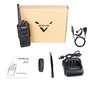 Retevis RT48 Waterproof Walkie Talkie,2 Way Radio Long Range,Military Grade,Hands-Free,Emergency Alarm,Rugged,Squelch,Walkie Talkies with Earpiece for Hunting (2 Pack)