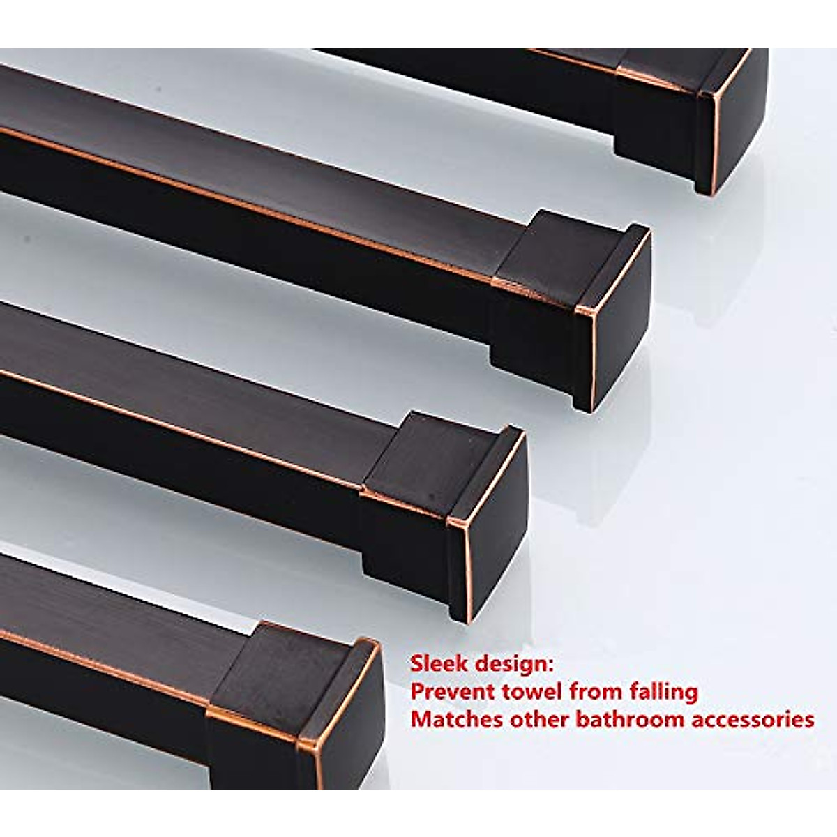 ELLO&ALLO Oil Rubbed Bronze Towel Bars for Bathroom Wall Mounted Swivel Towel Rack Holder with Hooks 4-Arm