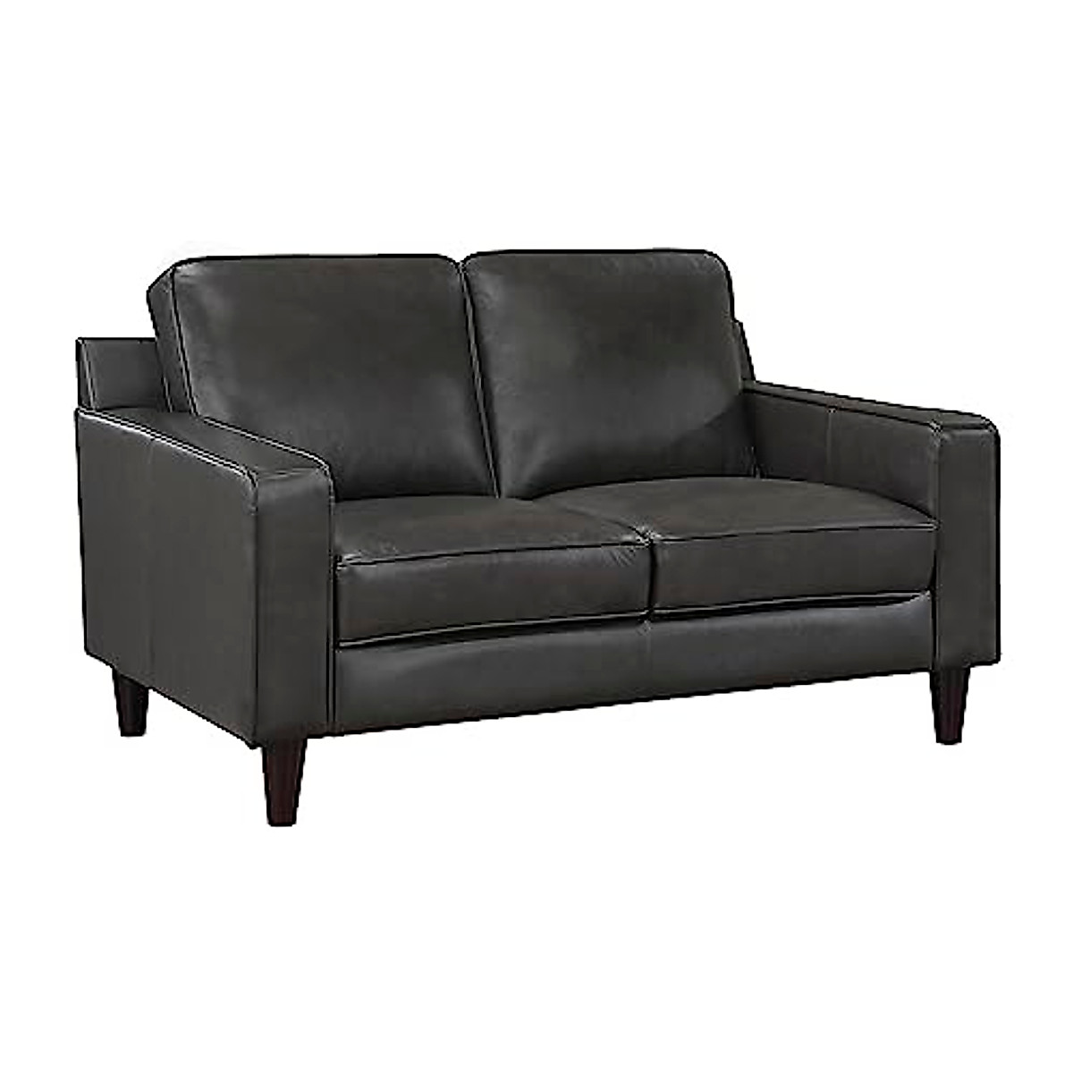 Lexicon Yesenia Leather Match Living Room Loveseat, Gray