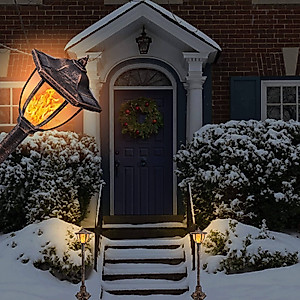 LIGHTSHINE 2 Pack Solar Garden Lights Solar Torch Light with Flickering Flame, Outdoor Solar Lantern Lights, Solar Lanterns Outdoor Waterproof for Front Porch Garden, Yard (Blue)