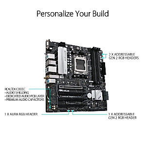 ASUS Prime B650M-A AX AMD B650(Ryzen 7000) Micro-ATX Motherboard(DDR5,PCIe 5.0 M.2,2.5Gb LAN,Wi-Fi 6, DP,USB 3.2 Gen 2 Ports,Front USB 3.2 Gen 1 Type-C®, BIOS Flashback™, CEC Tier II Ready)