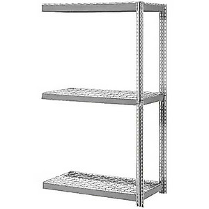 Global Industrial Expandable Add-On Rack 96x36x84 3 Level Wire Deck 1100 lb. Cap Per Level GRY