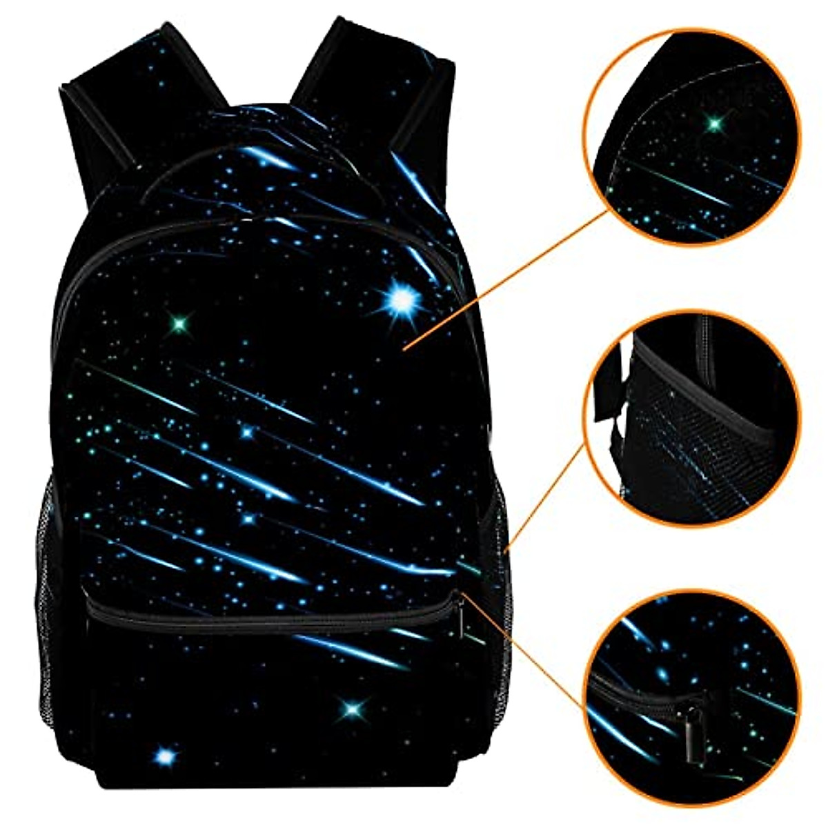 Night Sky with Shooting Stars Backpack for Girls Boys for School Backpacks